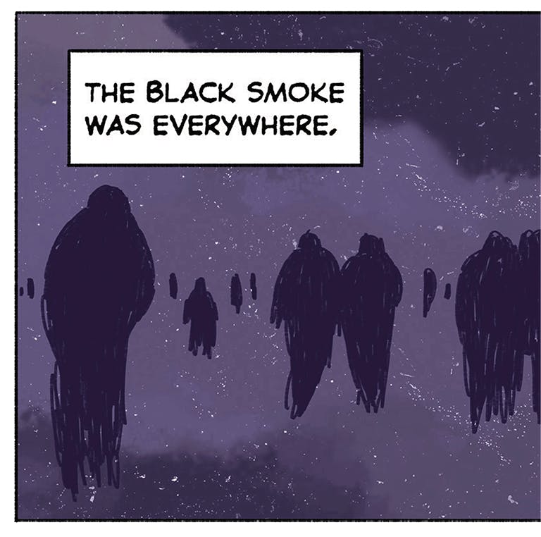 Black Rain on the Highway of Death - by Hussein Adil