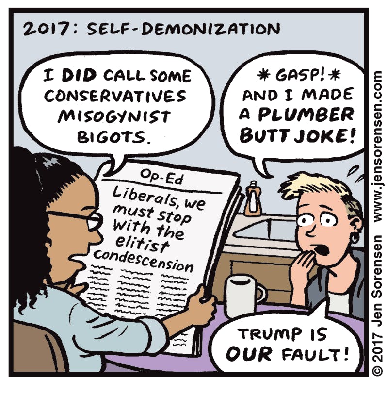 Three Decades of Liberal Demonization - by Jen Sorensen